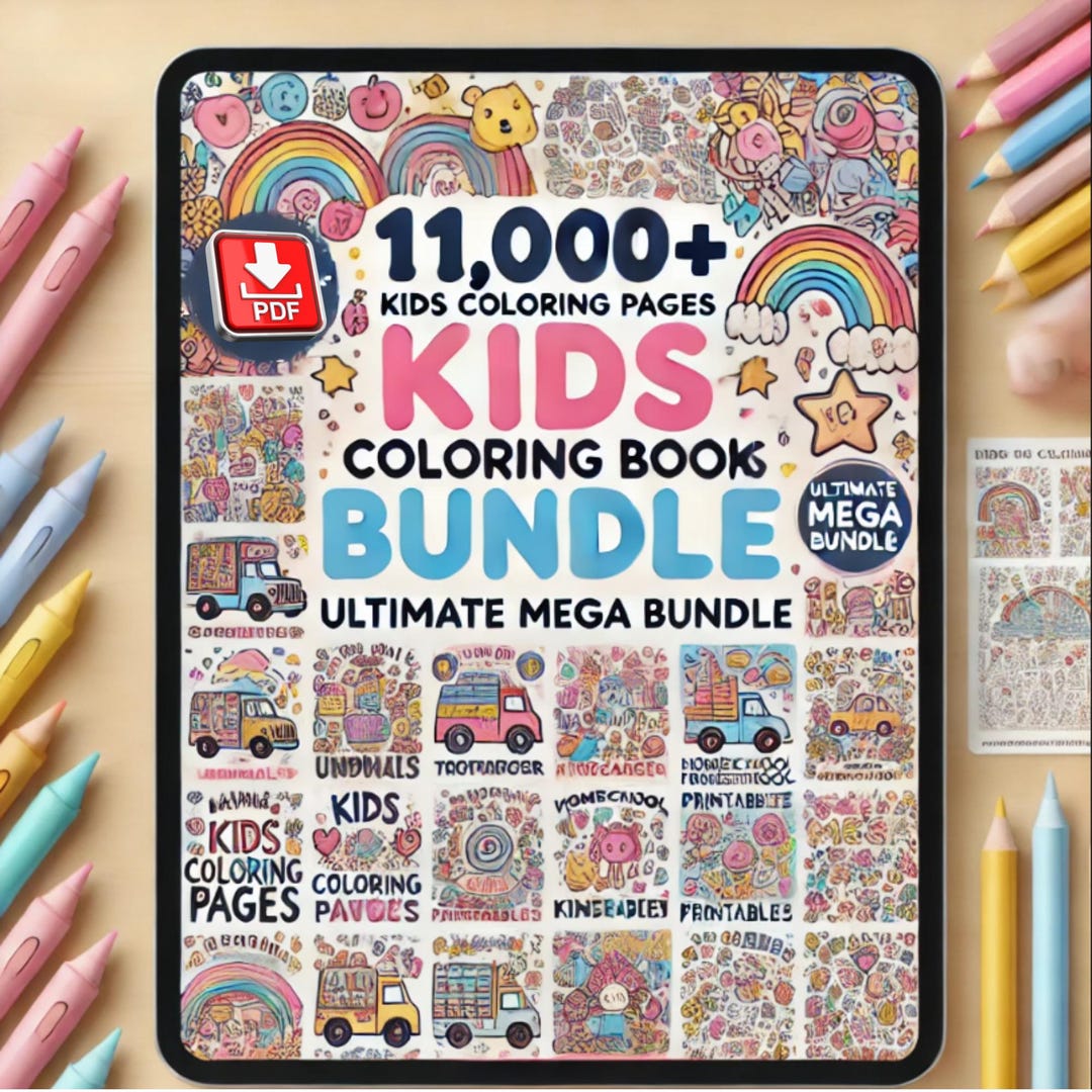 11,000+ Kids Coloring Pages Ultimate Bundle | Printable PDF Book for ...