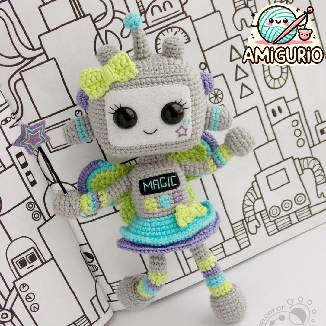 Techno Lady Robot - Handmade Amigurumi Robot Doll, Cute Tech Fairy ...