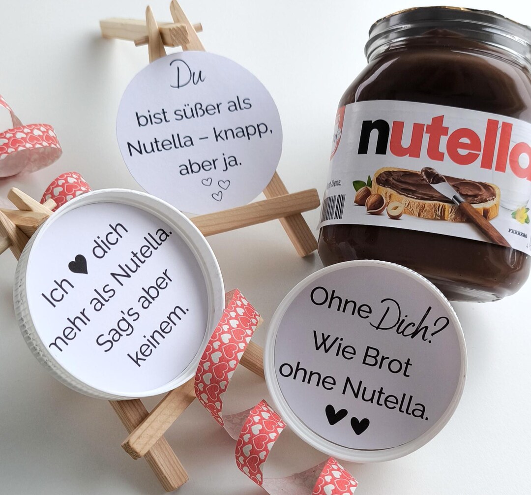 Valentine's Day Printable Nutella Lid | Printable Love Message | Sweet ...