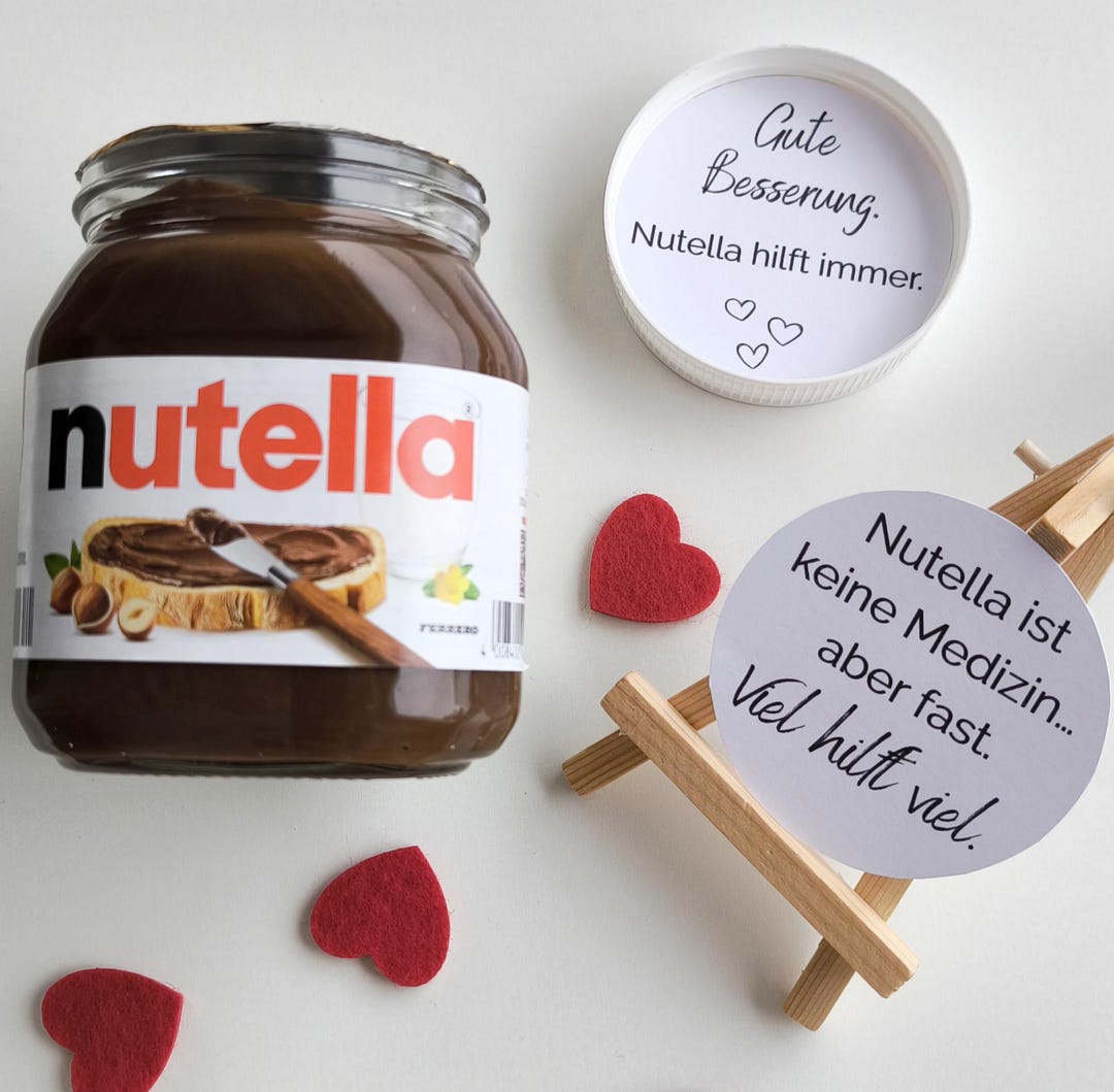 Get Well Soon Nutella Lid Printable | Get Well Soon | Cheer up | Gift ...