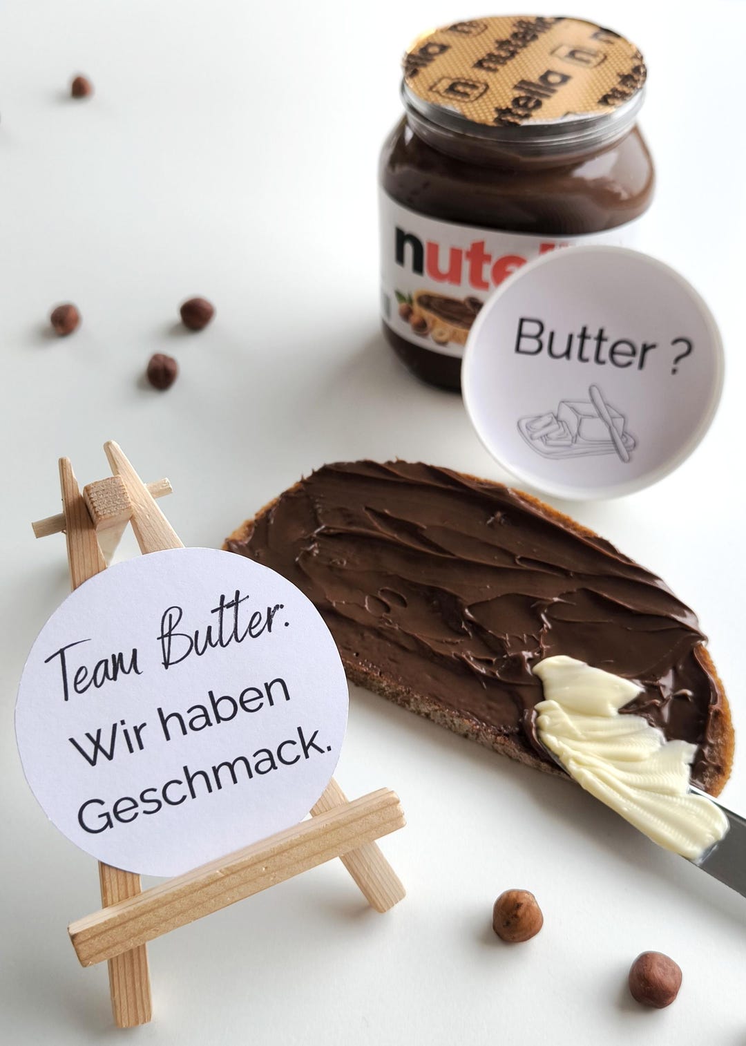 Nutella Lid Printable | "team Butter" Printable | Funny Message | Gift ...