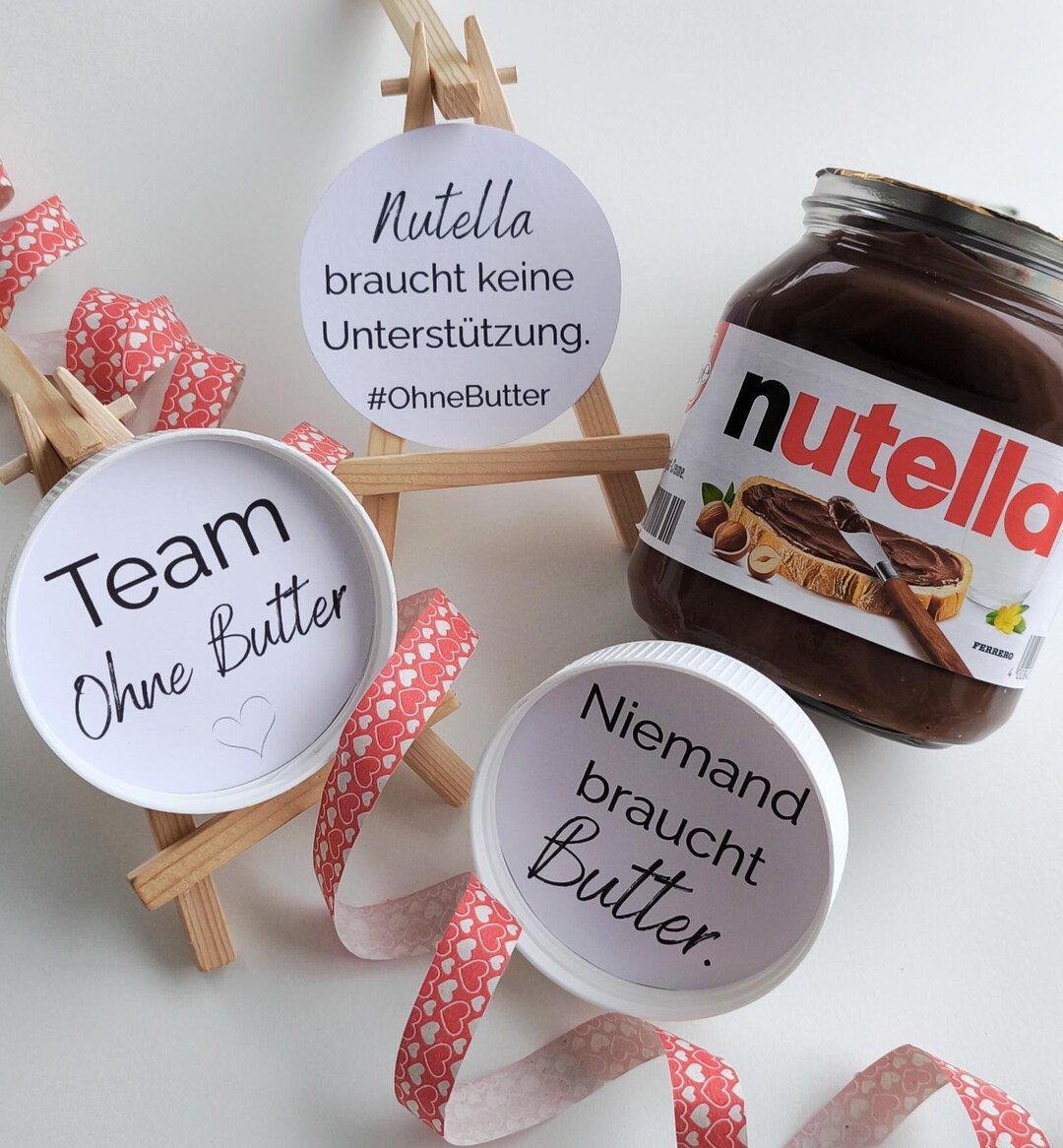Nutella Lid Printable | Printable "team Without Butter" | Funny Message ...