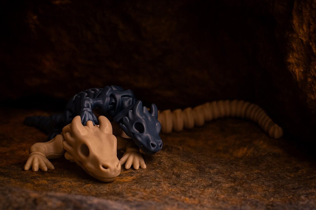 ZOU3D, Articulated 3D Printed Skeleton Dragon, Fidget Toy, Flexi ...