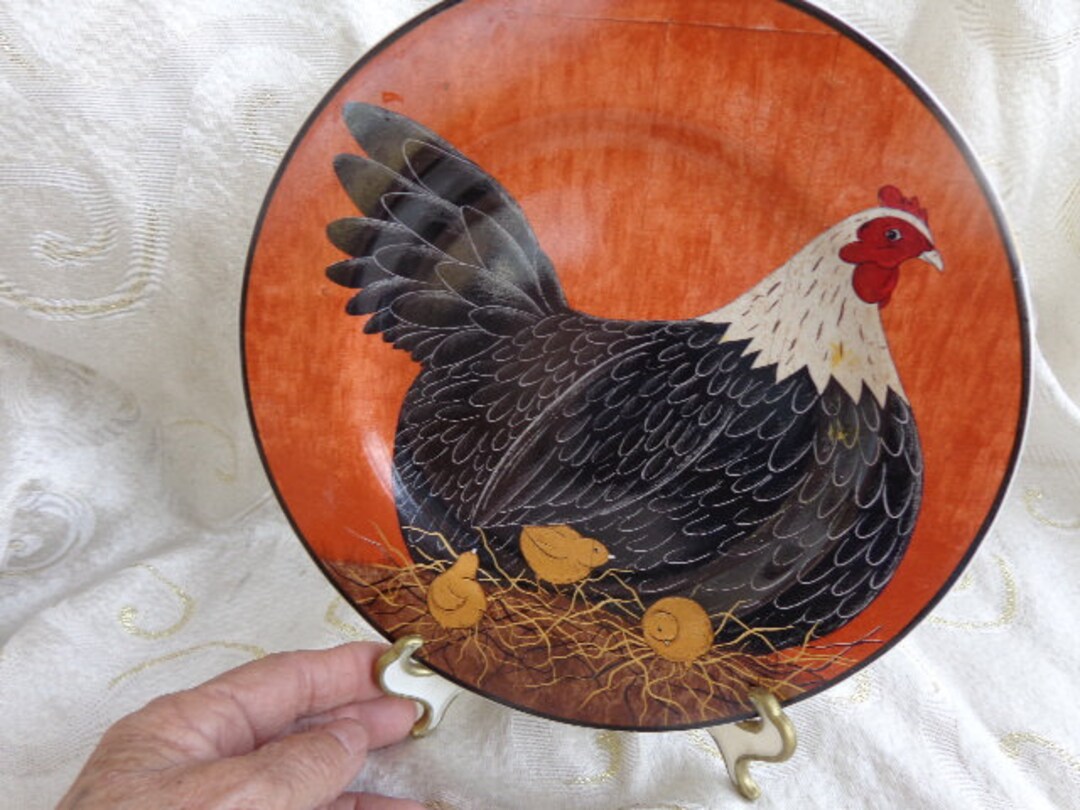 HENNY and PENNY RED Plate - 8" - Warren Kimble for Sakura Black & White ...