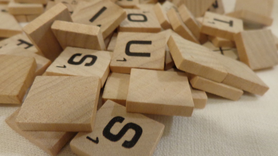 100 SCRABBLE BOLD BLOCK Scrabble Letters - Wood Scrabble Tiles Great ...