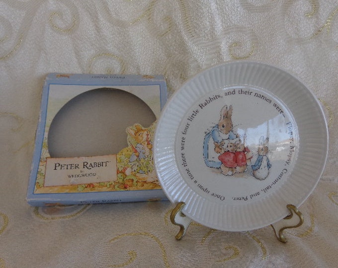 PETER RABBIT PLATE by Wedgewood in Box - 1992 - 6" Diameter - Cupped ...