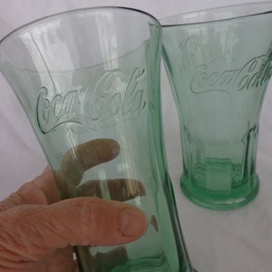 FLARED LIP COKE Glass Pair - 6 1/4"h - Pair of Heavy Coca Cola ...