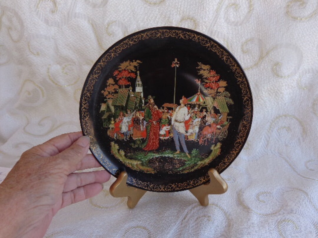 RUSSIAN LEGENDS PLATE -the Priest and His Servant Balda Russian Legends ...
