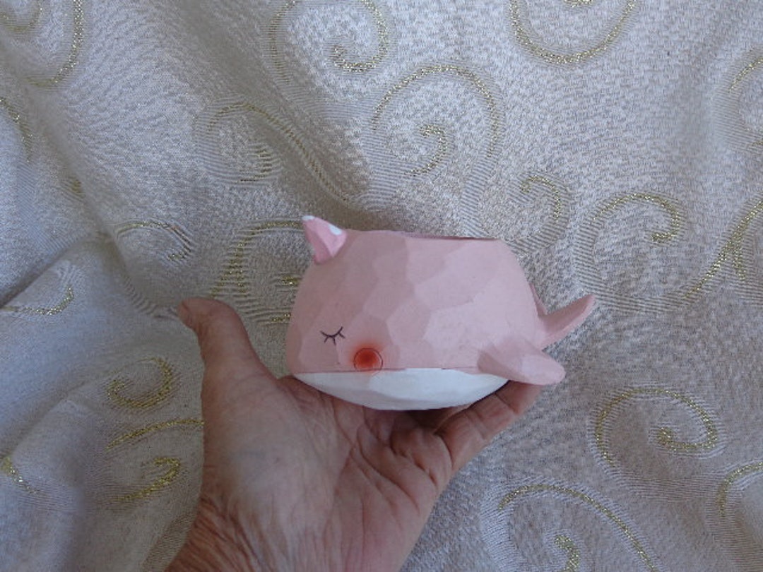 ROOGO PINK WHALE Resin Tiny Flower Pot 5 3/4l X 2 1/2h X 4w Resin Pink ...