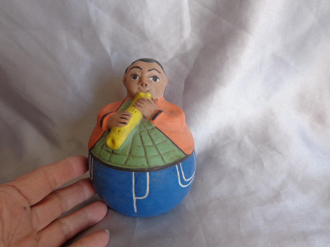 PERUVIAN CHULUCANAS POTTERY Man - Folk Art Terracotta Clay Handmade ...