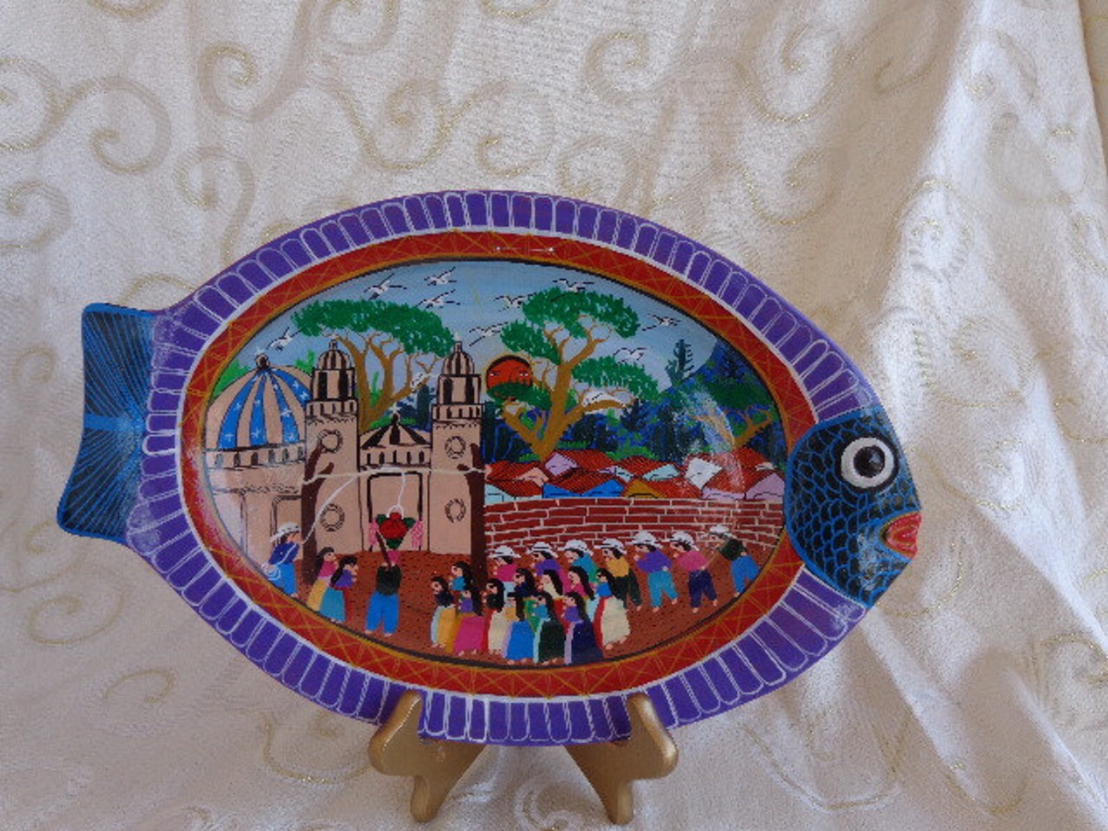MEXICAN FOLK ART Fish Platter 14 L X 9w - Etsy