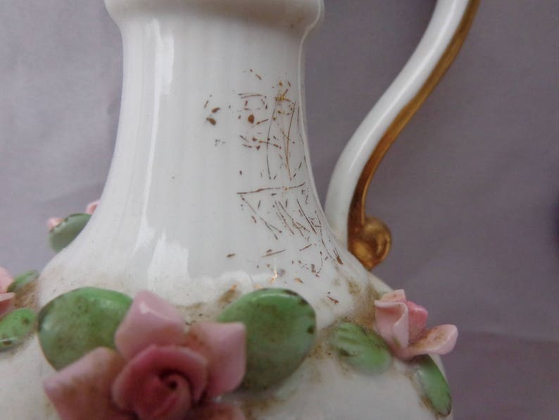 Applied Rose Lefton Vintage 6 3/4 