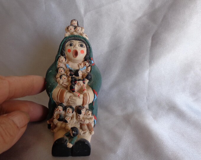 COCHITI PUEBLO STORYTELLER Lady Figurine - Hand Painted Pueblo Pottery ...