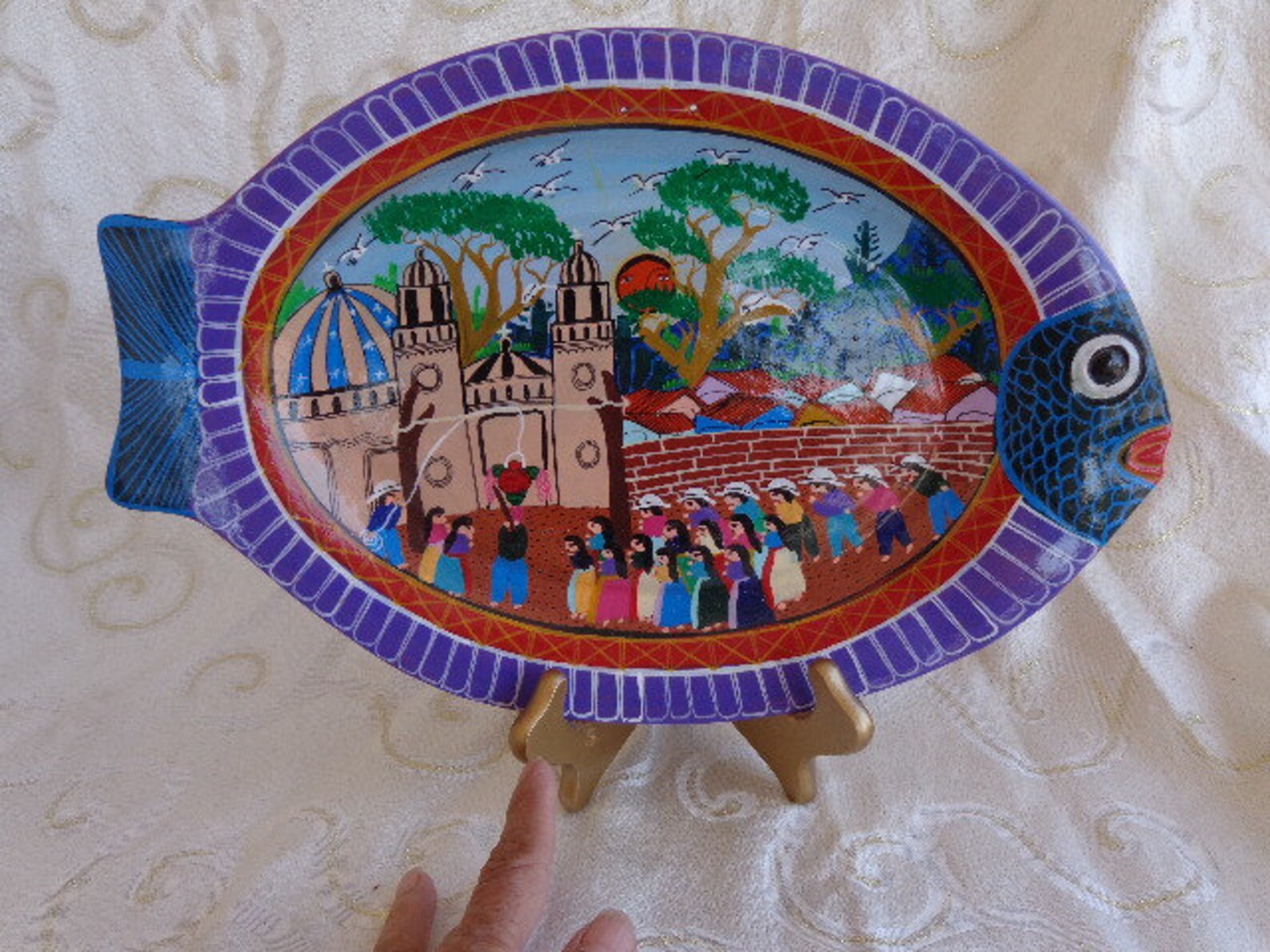 MEXICAN FOLK ART Fish Platter 14 L X 9w - Etsy