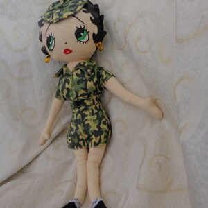 1999 BETTY BOOP ARMY Doll - 18"h - Kellytoy Stuffed Cloth Betty Boop ...