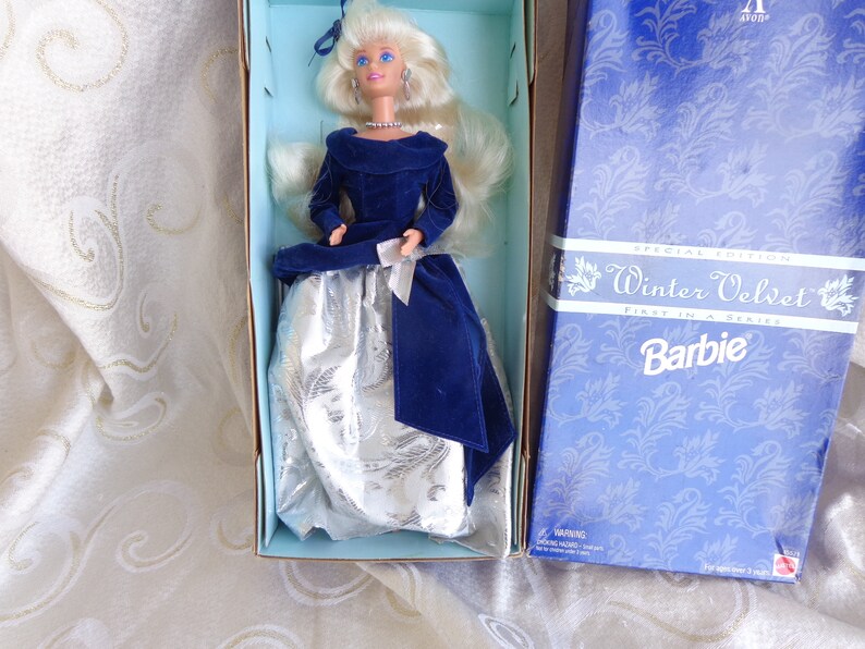 WINTER VELVET BARBIE Mattel 1995 Avon 1st in Series Exclusive - Etsy