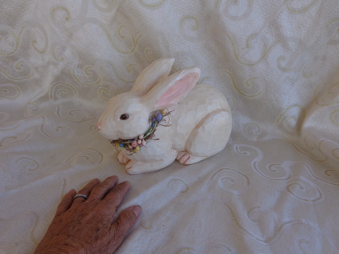 LARGE EASTER BUNNY - 14" Ceramic Easter Bunny With Flowers - Etsy