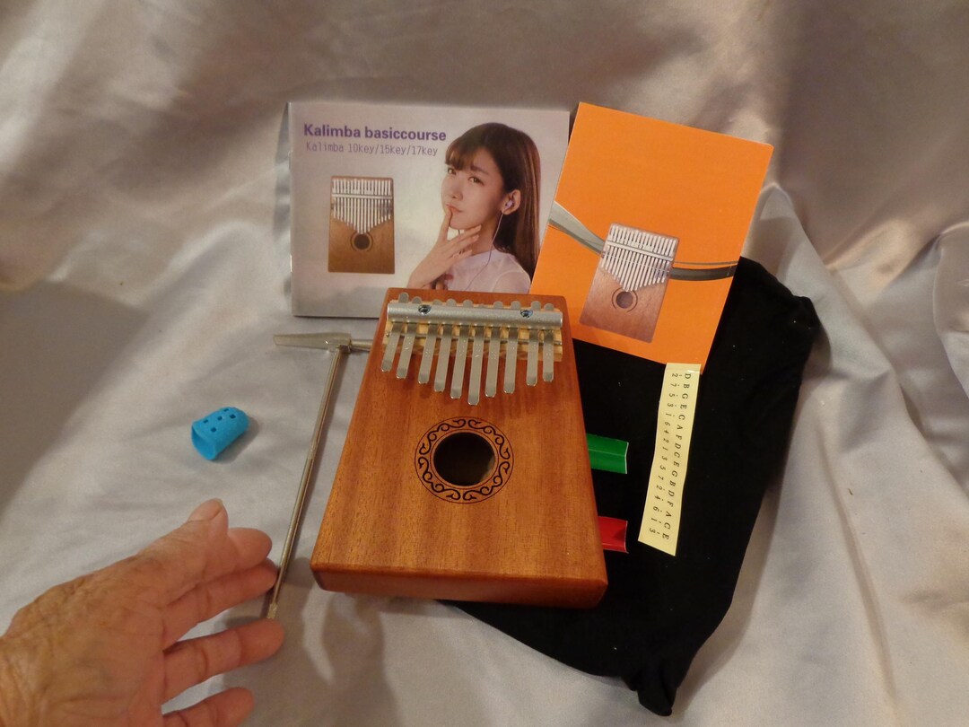 FINGER HARP - KALIMBA 10 Tab With Metal Striker/finger Guard and Cloth ...