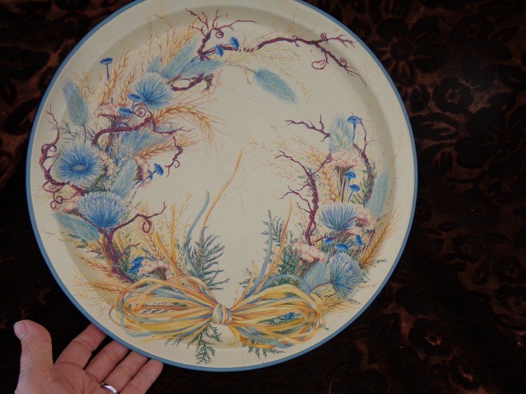 METAL SERVING TRAY 131/2 Serving Tray Prettique Inc Lausanne Pattern ...