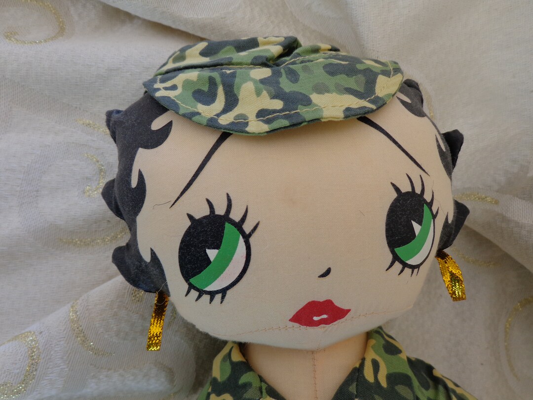 1999 BETTY BOOP ARMY Doll - 18"h - Kellytoy Stuffed Cloth Betty Boop ...