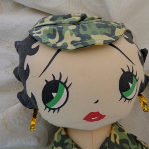 1999 BETTY BOOP ARMY Doll - 18"h - Kellytoy Stuffed Cloth Betty Boop ...