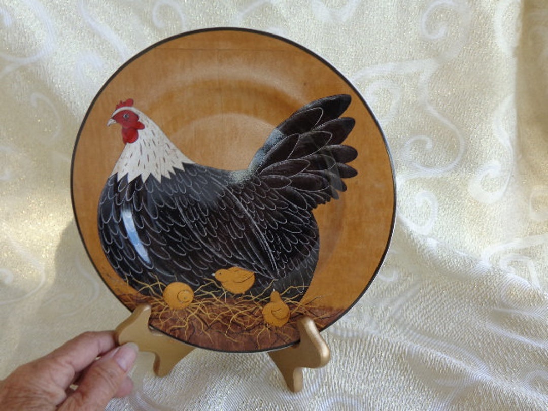 HENNY and PENNY YELLOW Plate - 8" - Warren Kimble for Sakura Black ...