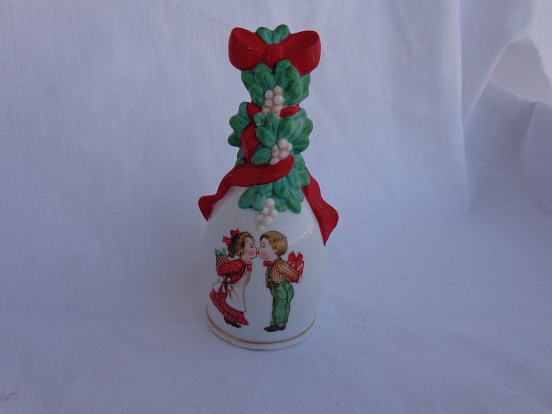 AVON 1989 Christmas Bell - Porcelain Bell by AVON - Kissing Boy and ...