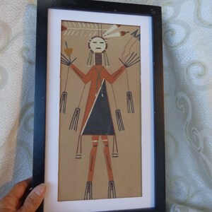NAVAJO YEI WITH Arrows and Flower Sand Art in Black Matted Frame - Etsy