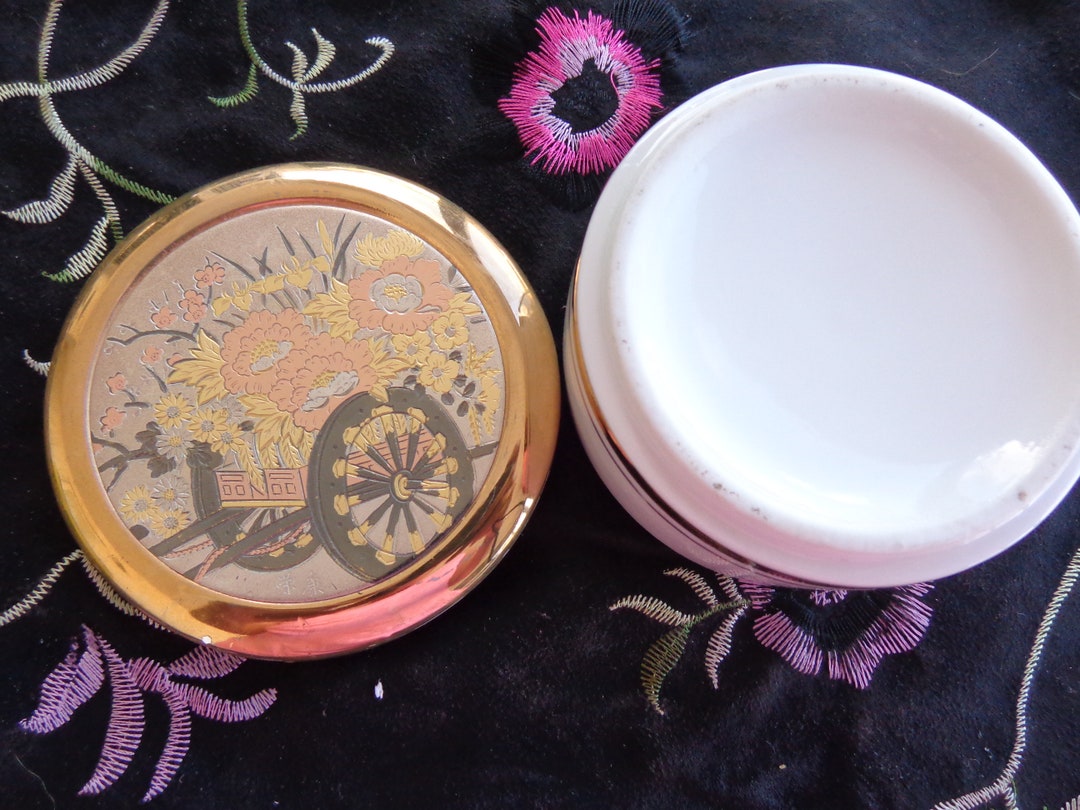 CHOKIN ART TRINKET Box - 3 3/4" D- Japanese Chokin Art - Flower Cart ...