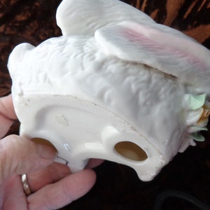 Beautiful Pink Eyed Reclining Bunny With Cabbage and Applied Flowers ...