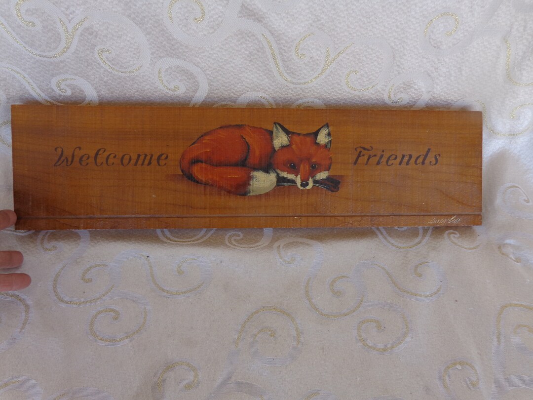 FOX WELCOME SIGN 20 1/2l X 5 1/2h Hand Painted - Etsy