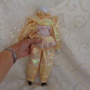 GOLDEN YELLOW MIME Doll - 15" Mime Clown Doll - Dressed in Shiny ...