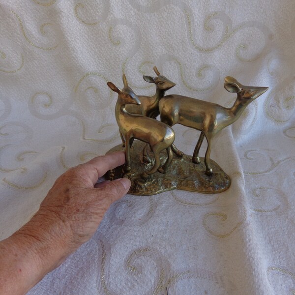 Brass Deer Figurine - Etsy