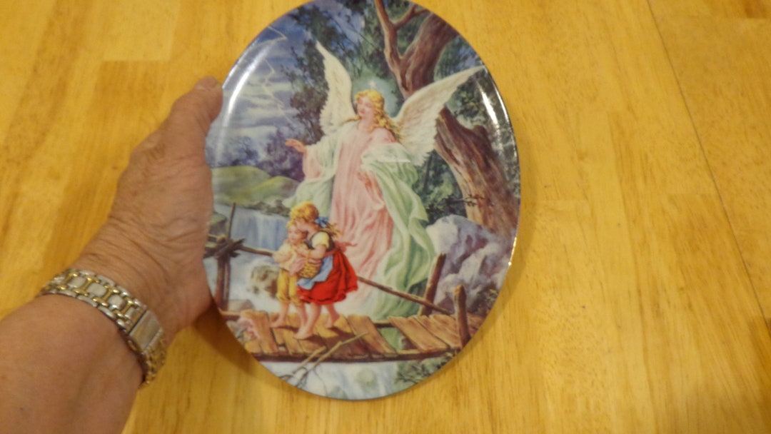 GUARDIAN ANGEL on the PERILOUS Bridge Plate - Victorian Angel Plate ...