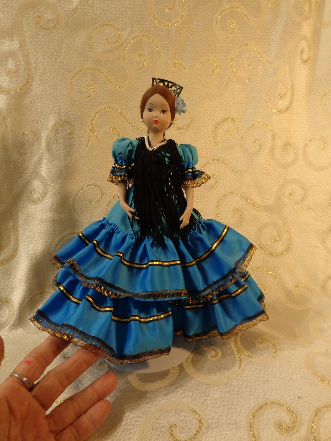 FLAMENCO PORCELAIN DOLL - 11"h - Flamenco Dancer Doll With Porcelain ...