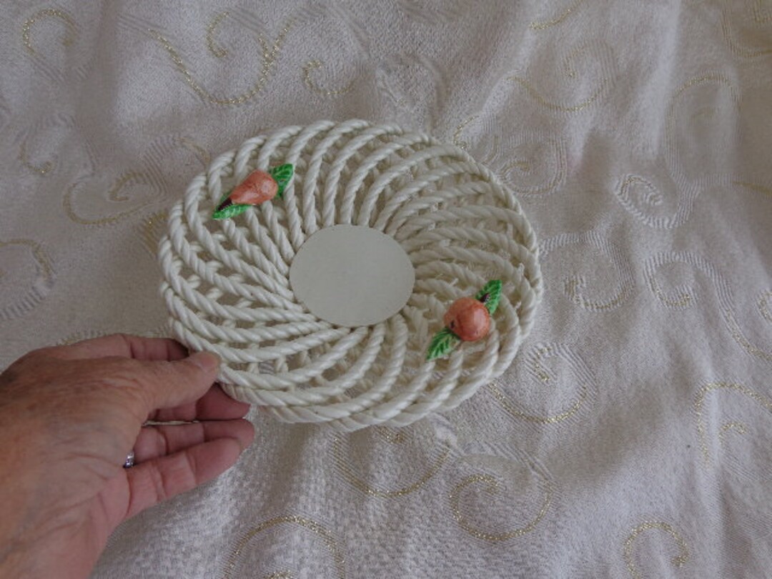 MAJOLICA ROPE LATTICE 8" Candy Dish From Spain - Ceramic Candy Dish ...