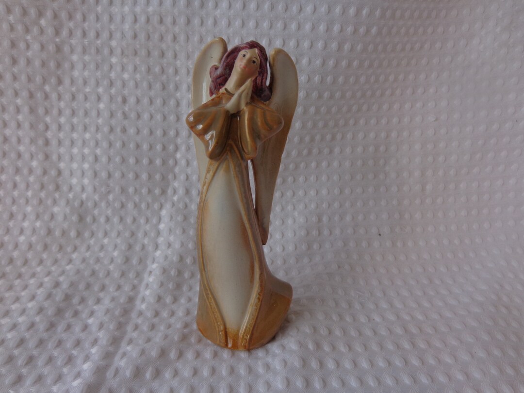REJOICING ANGEL FIGURINE - 6 1/4" Tall Angel Rejoicing With Hands ...