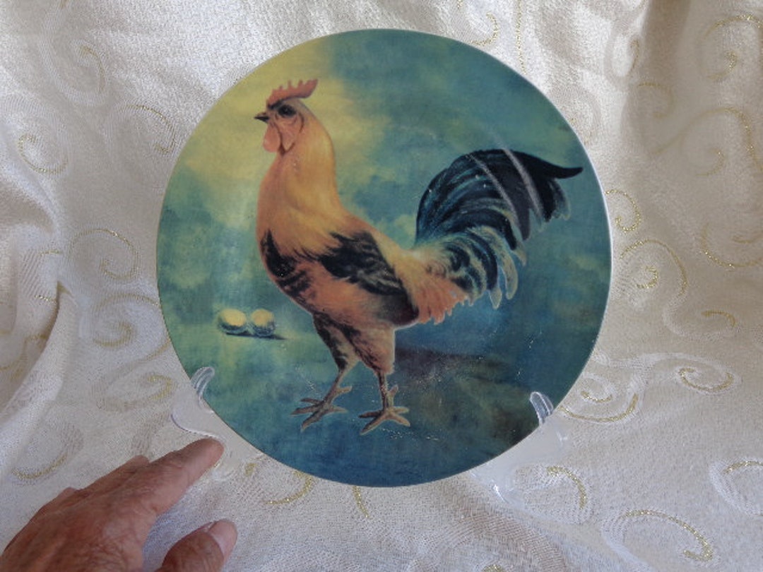 DECORATIVE CHICKEN/ROOSTER Plate - 8" - Ceramic Farmyard Chicken or ...