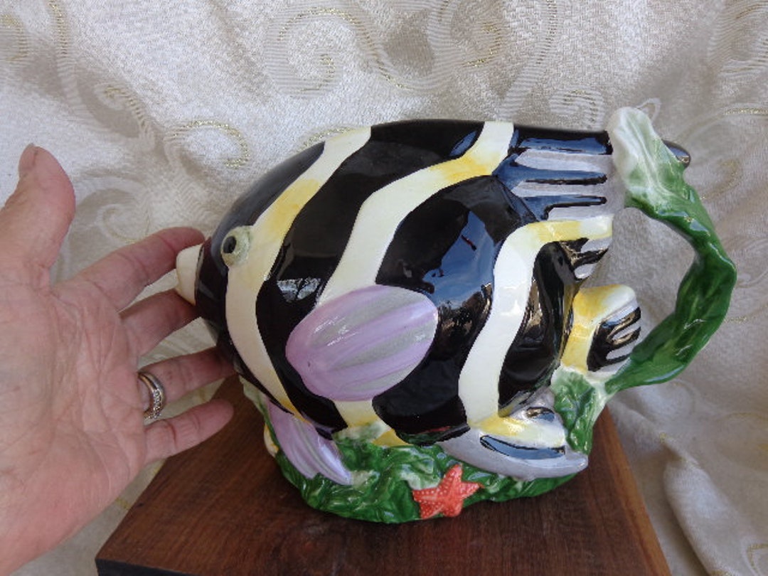 ANGEL FISH PITCHER - Claire Murray Sakura Pitcher - 7 1/2"h X 10 3/4"l ...