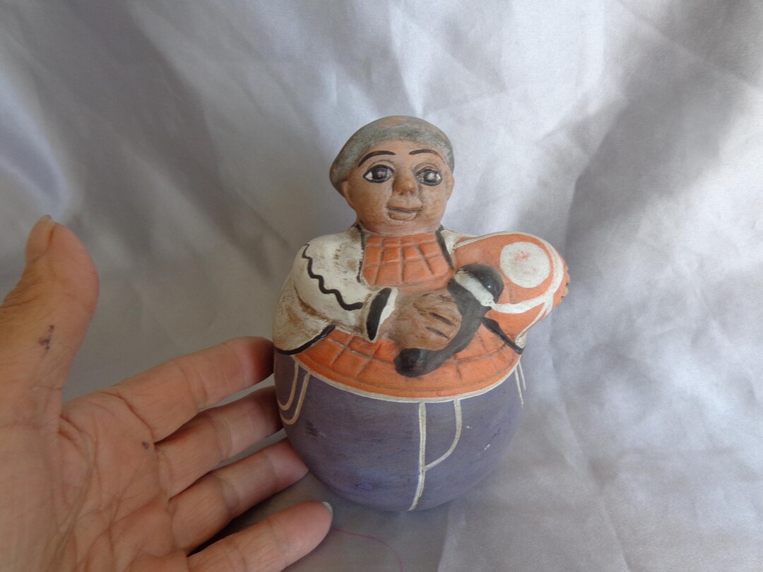 PERUVIAN CHULUCANAS POTTERY Man - Folk Art Terracotta Clay Handmade ...