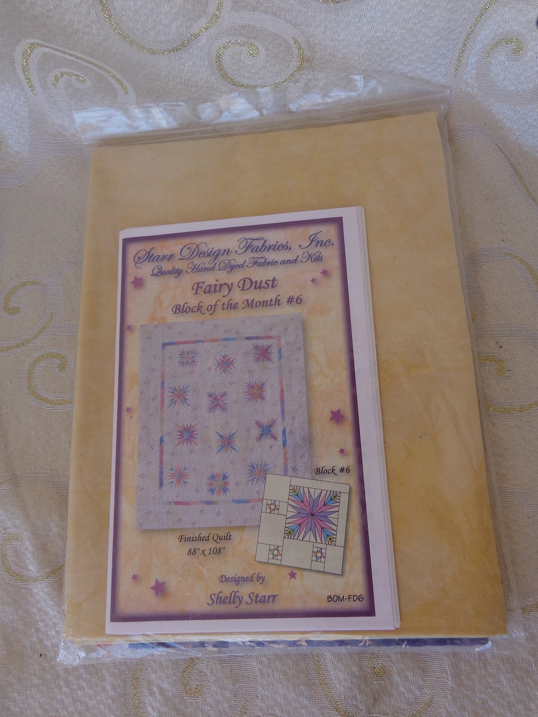FAIRY DUST QUILT Pattern With Fabric Block #6 - 20 1/2" Finished Block ...