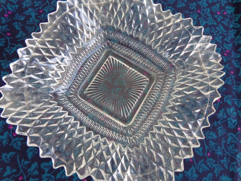 Candy Dish Fluted Glass Candy Plate Vintage - Etsy