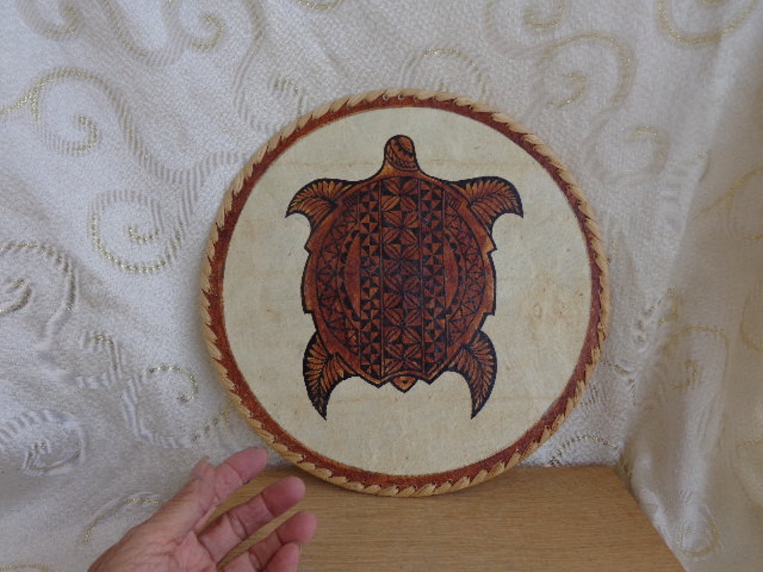 PAPYRUS HAND Drum/wall Art - Turtle Design - 11" Diameter - Reed ...