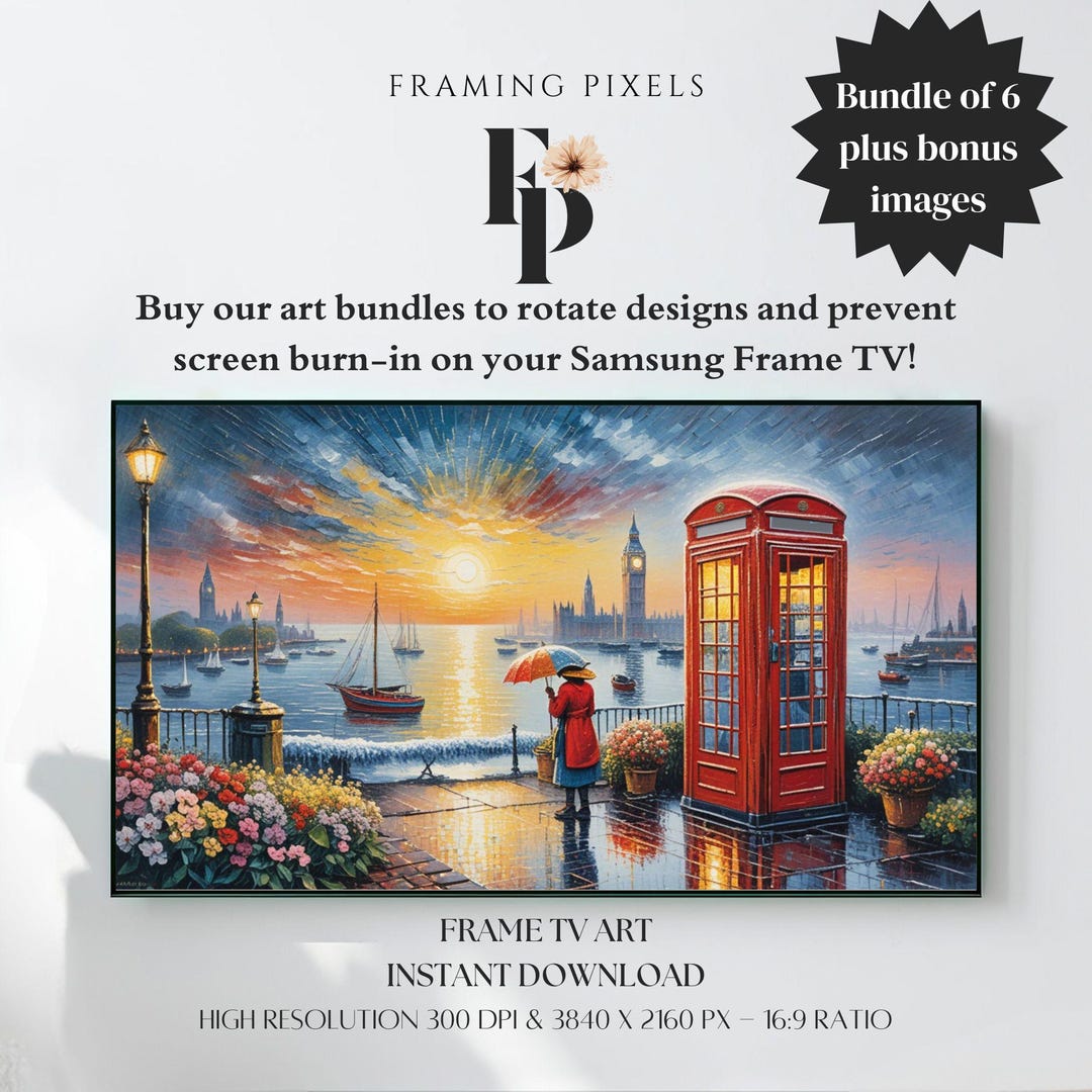 Classic Art TV Frame, City Tv Frame Art, English Decor Digital Download ...