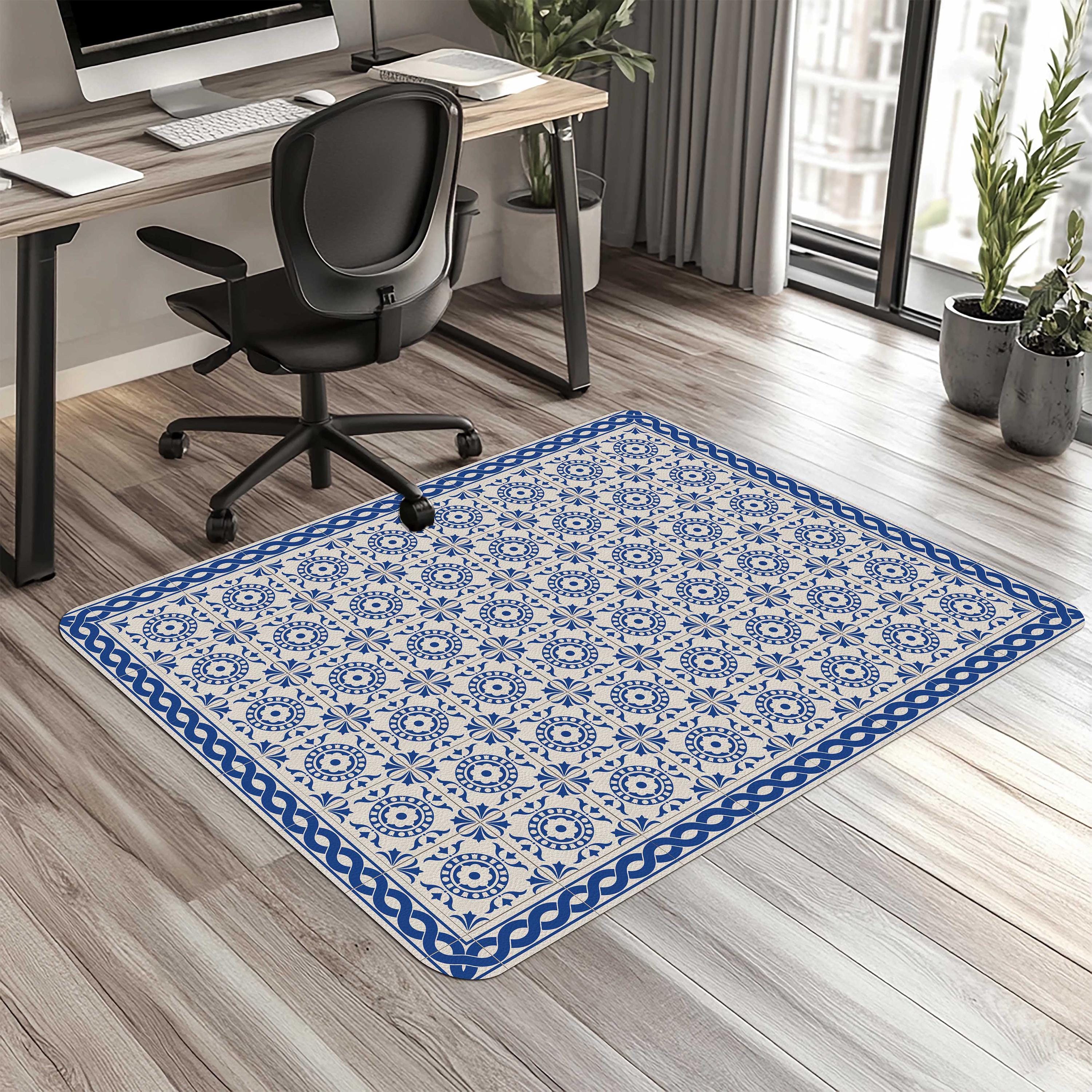 Printed Office Chair Mat: Non-Slip Floor Protector, Easy Clean, 2mm ...
