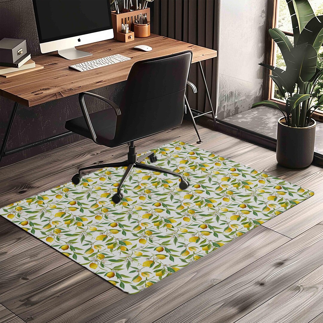 Floral Lemons Office Chair Mat – Durable Floor Protector, Easy Clean - Etsy