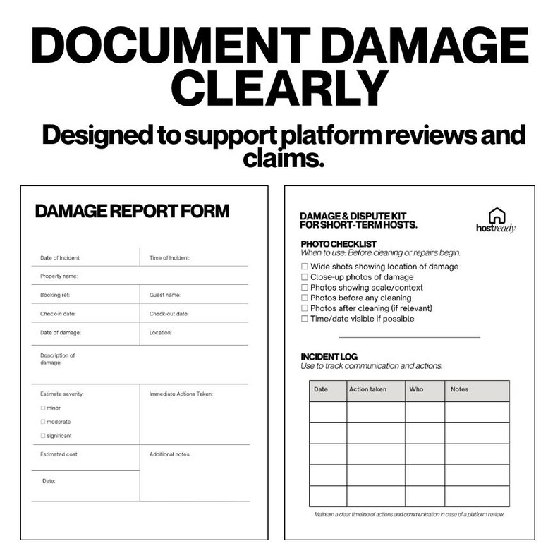 Airbnb Damage and Dispute Kit | Editable Canva Templates for Short-term ...