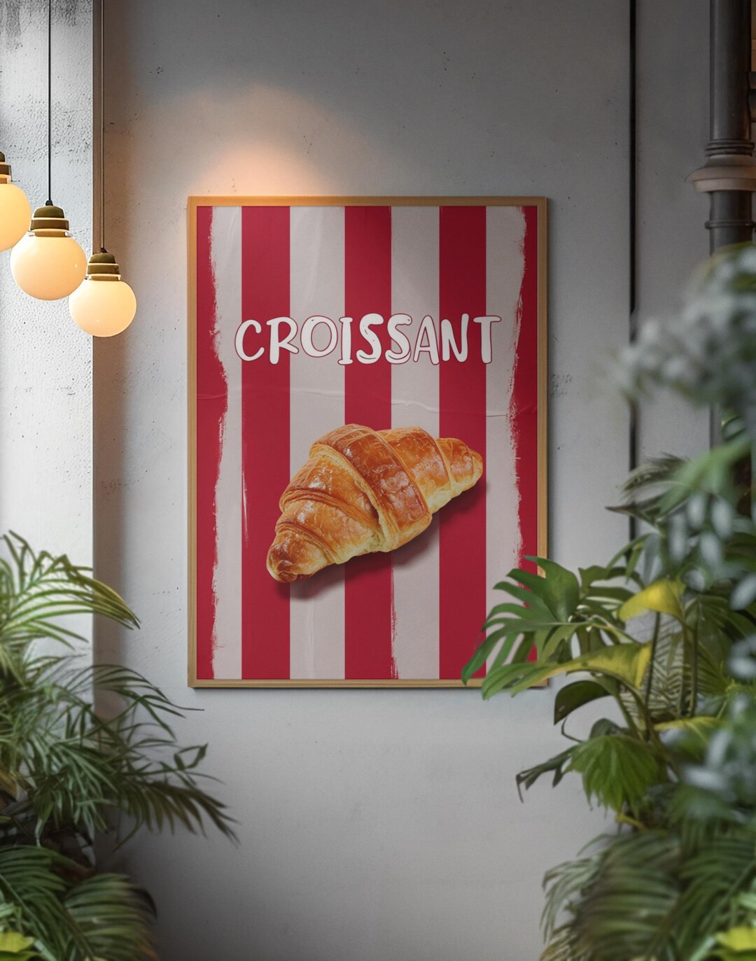 Croissant Wall Art - French-style Kitchen Decor With Bold Stripes ...