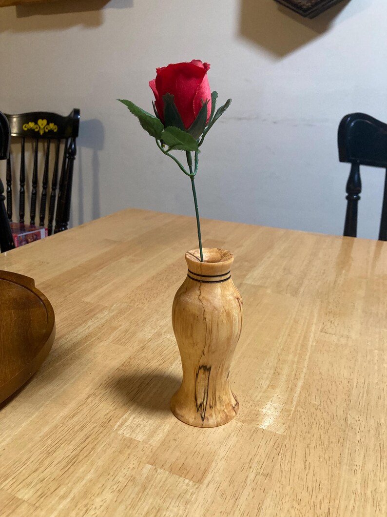Hand Turned Spalted White Birch Wood Vase - Danish Oil Finish - Etsy