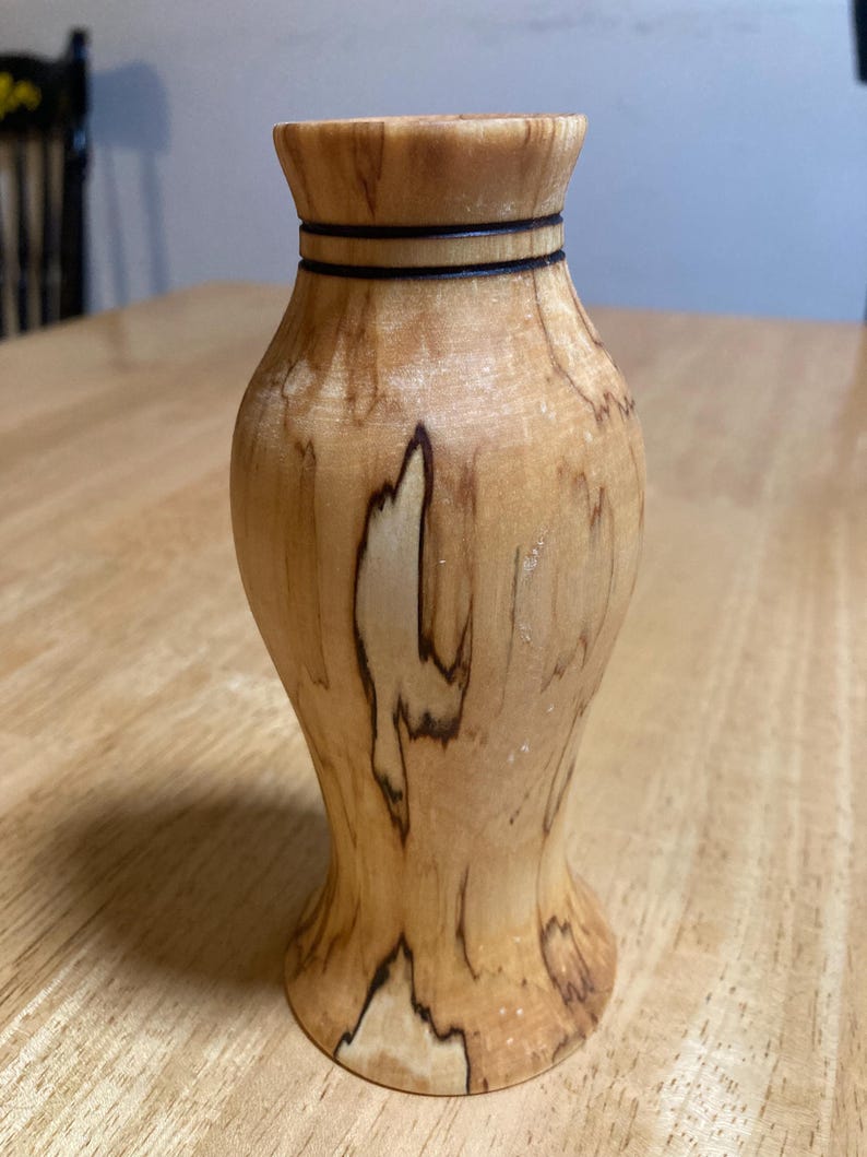 Hand Turned Spalted White Birch Wood Vase - Danish Oil Finish - Etsy